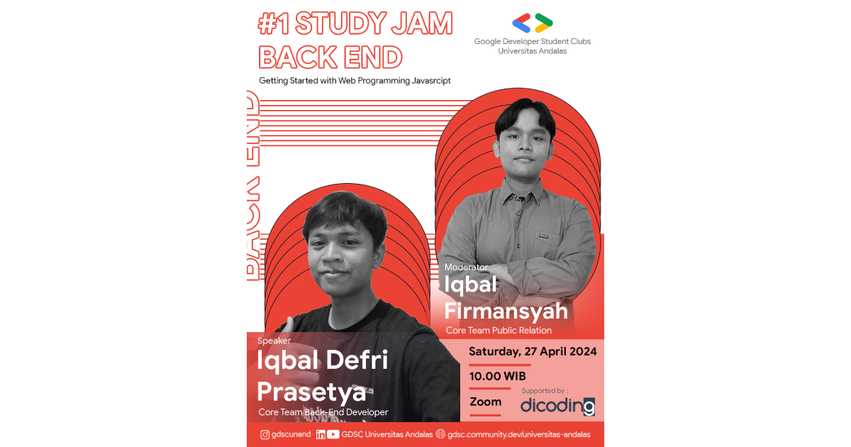 [ #1 Study Jam Back End : Getting Started with Web Programming JavaScript] - Dicoding Indonesia