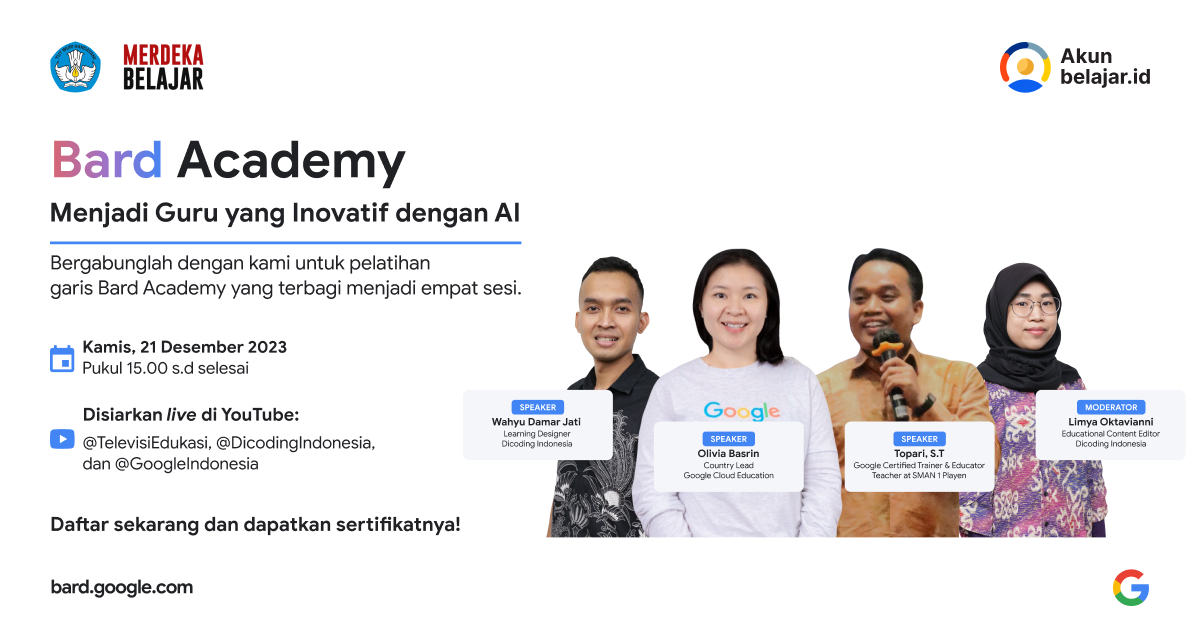 Bard Academy Sesi 2: Menjadi Guru yang Inovatif dengan AI - Dicoding Indonesia