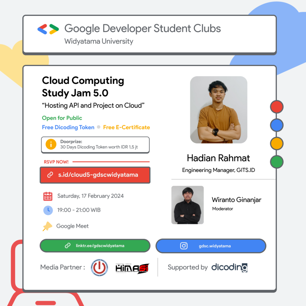 Cloud Computing Study Jam 5.0 : Hosting API and Project on Cloud - Dicoding Indonesia