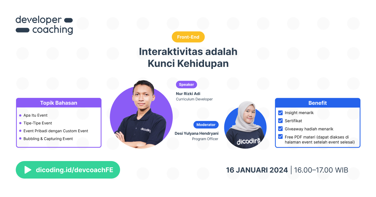 DevCoach 124 : Front-End | Interaktivitas adalah Kunci Kehidupan ...