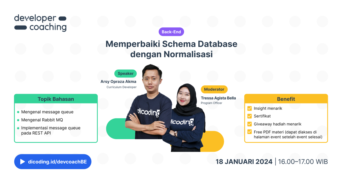 DevCoach 125 : Back-End | Memperbaiki Schema Database dengan ...
