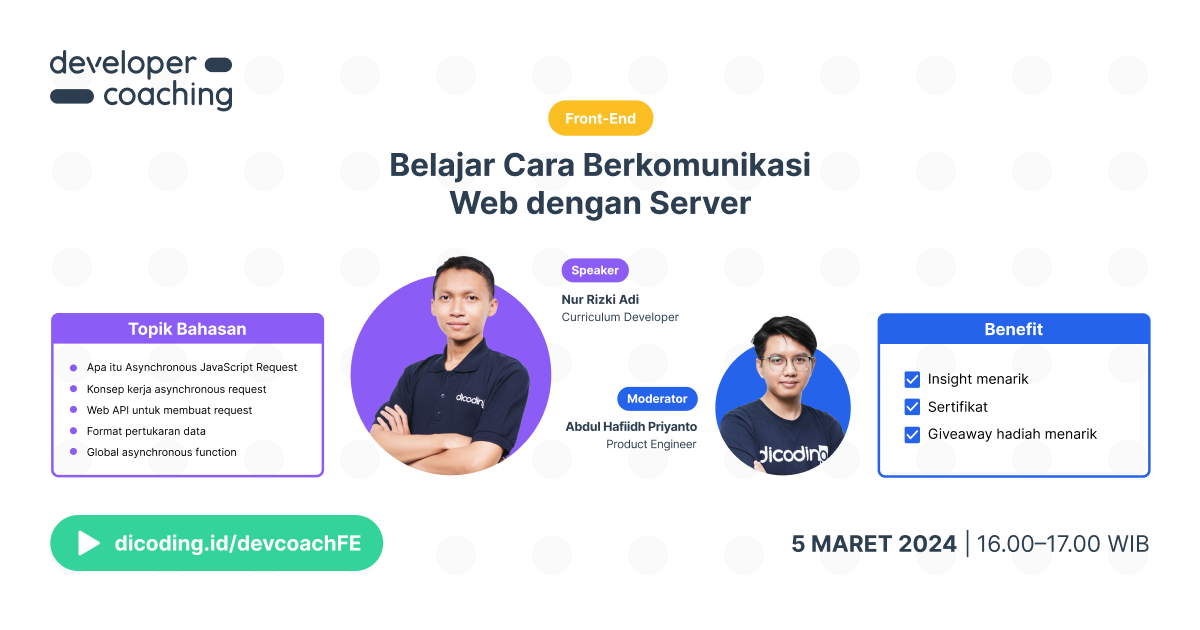 DevCoach 137 : Front-End | Belajar Cara Berkomunikasi Web dengan Server - Dicoding Indonesia