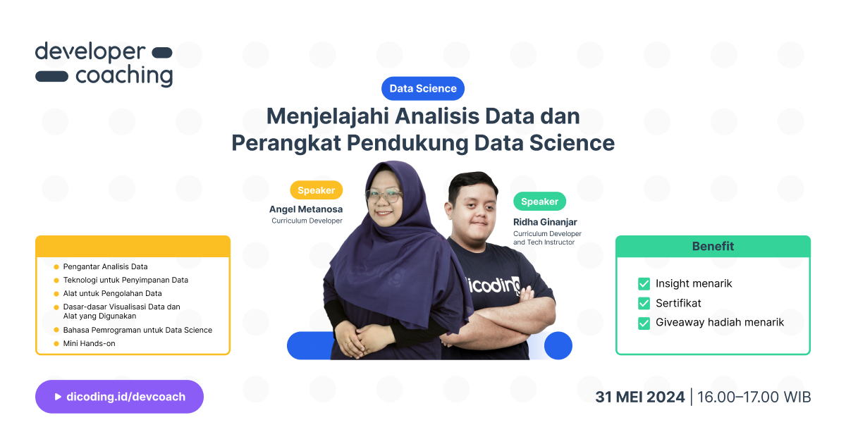 DevCoach 153 : Data Science | Menjelajahi Analisis Data dan Perangkat Pendukung Data Science ...
