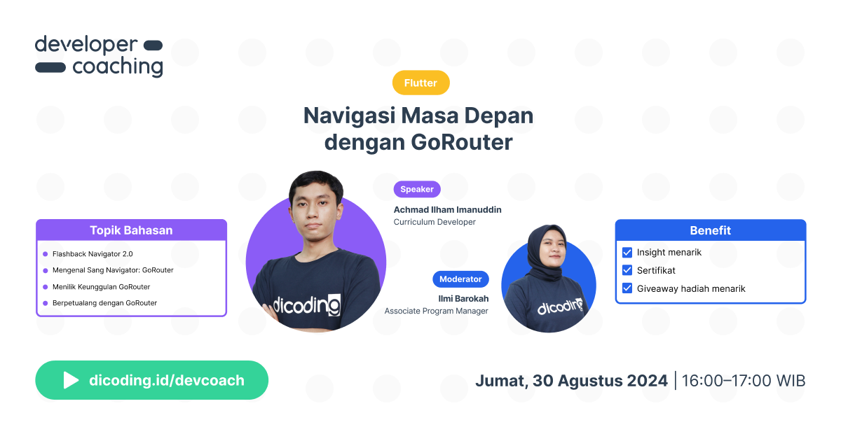 DevCoach 166: Flutter | Navigasi Masa Depan dengan GoRouter - Dicoding Indonesia