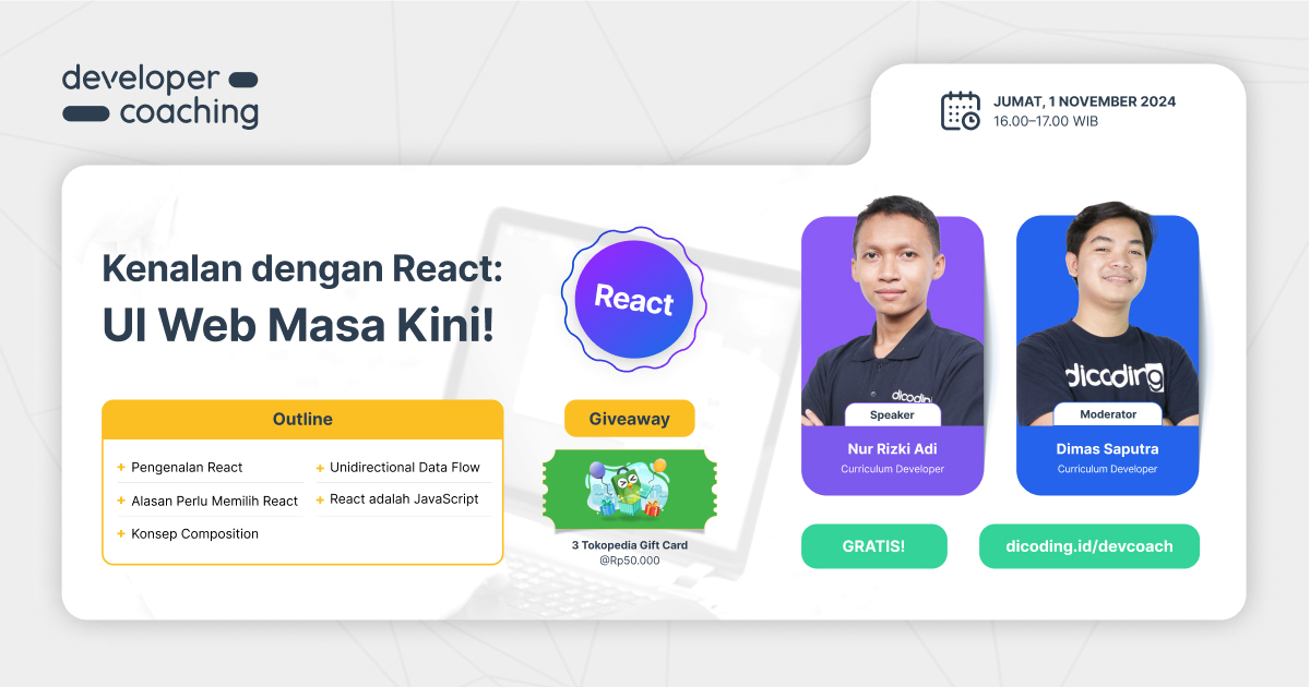 DevCoach 175: React | Kenalan dengan React: UI Web Masa Kini! - Dicoding Indonesia