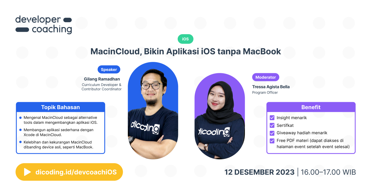Dicoding Developer Coaching #119 : iOS | MacinCloud, Bikin Aplikasi iOS tanpa MacBook - Dicoding ...