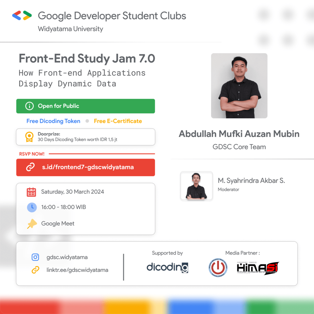 Front-End Study Jam 7.0 : How Front-end Applications Display Dynamic Data - Dicoding Indonesia