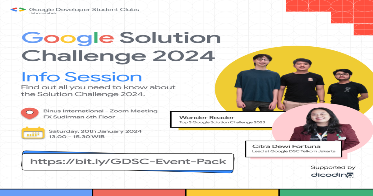 INFO SESSION GOOGLE SOLUTION CHALLENGE - Dicoding Indonesia
