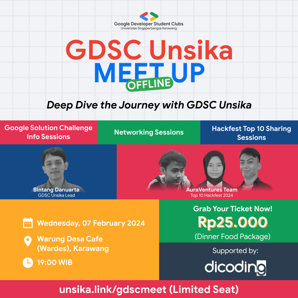 Info Session ( Offline ) Deep dive the journey with GDSC unsika - Dicoding Indonesia