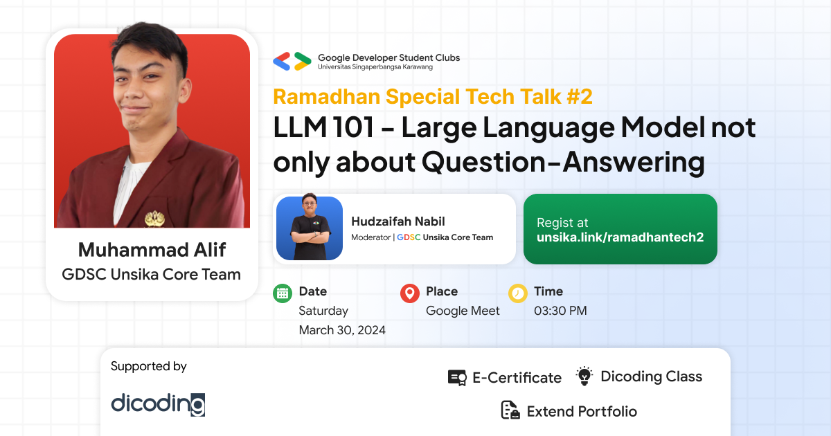 LLM 101: Large Language Model not only about Question-Answering! - Dicoding Indonesia