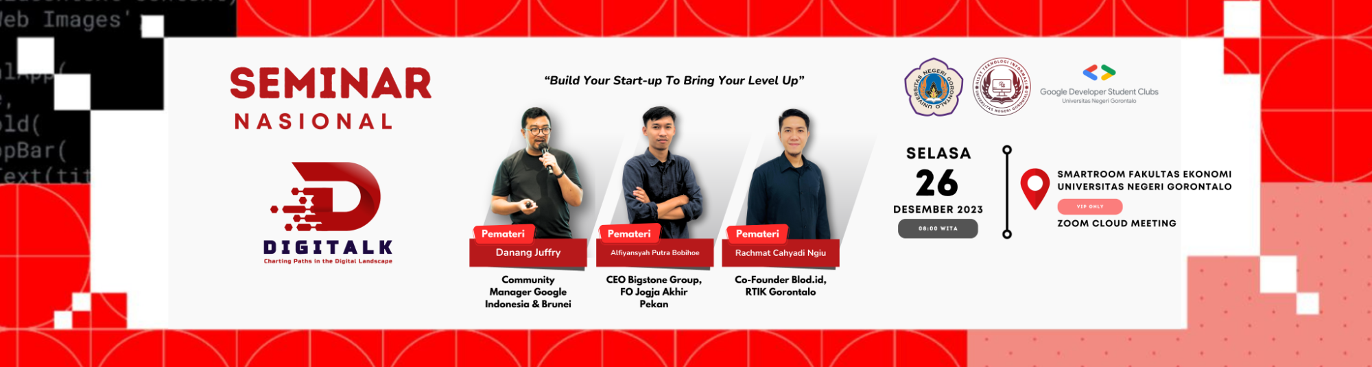 SEMINAR NASIONAL DIGITALK : Build Your Start Up to Bring Your Level Up ...