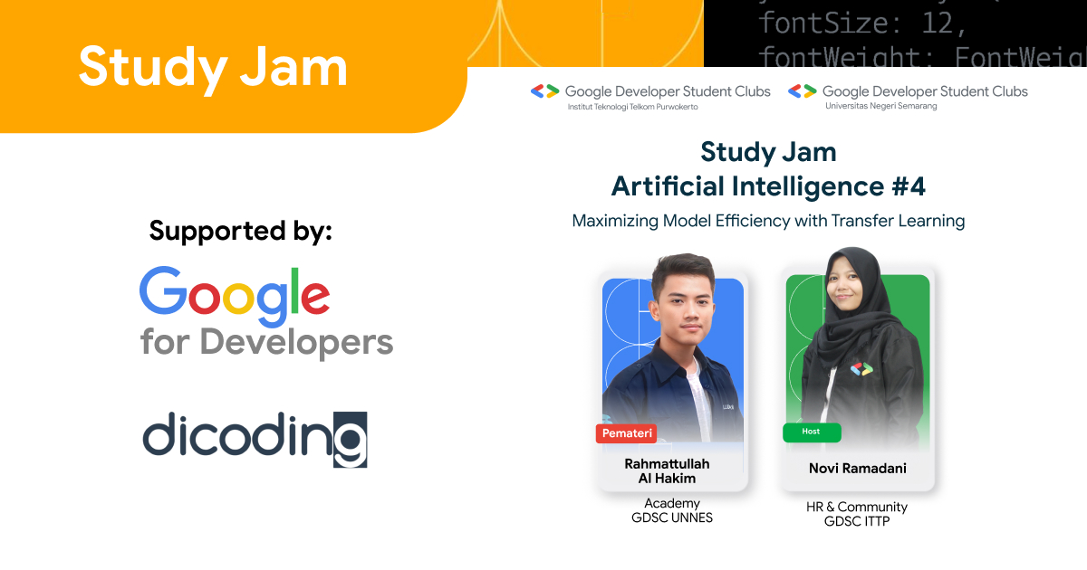 STUDY JAM AI #4 "Maximizing Model Efficiency with Transfer Learning ...