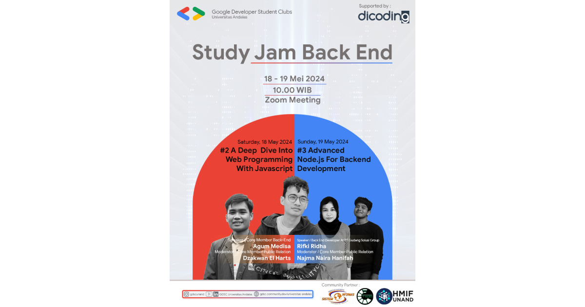 Study Jam Back-End Session 2 & 3 - Dicoding Indonesia