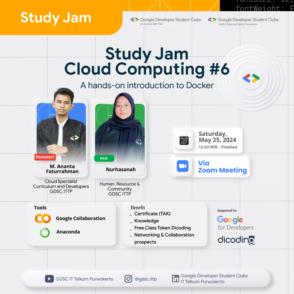 STUDY JAM CLOUD #6 “A Hands-on Introduction to Docker” - Dicoding Indonesia