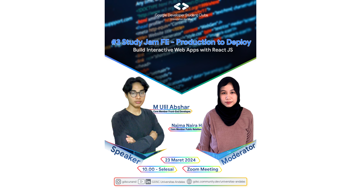 Study Jam FE - Production to Deploy: Build Interactive Web Apps with React JS - Dicoding Indonesia