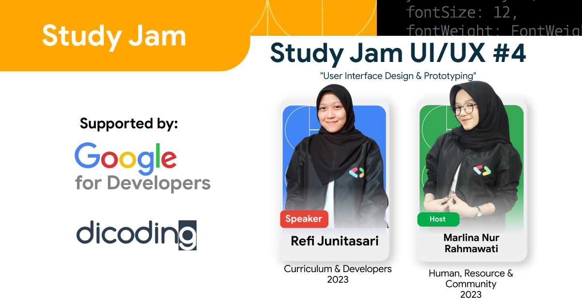 STUDY JAM UI/UX #4 "User Interface Design & Prototyping" - Dicoding Indonesia