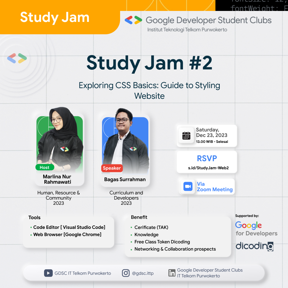 STUDY JAM WEB #2 "Exploring CSS Basics: Guide to Styling Website" - Dicoding Indonesia