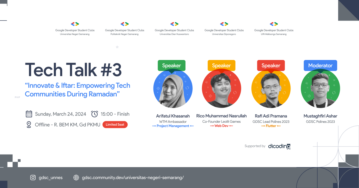 Tech Talk #3 "Innovate & Iftar: Empowering Tech Communities During Ramadhan" - Dicoding Indonesia