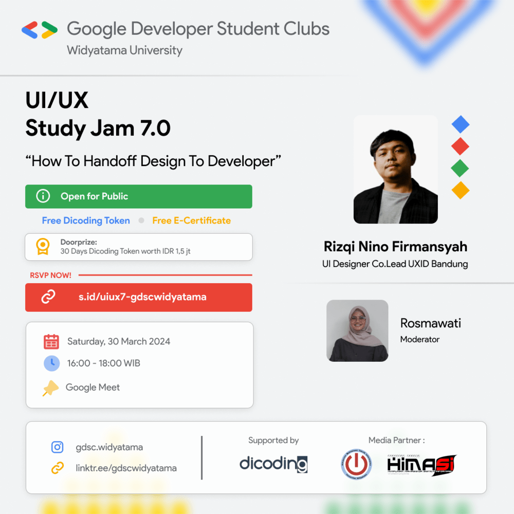 UI/UX Study Jam 7.0 : How To Handoff Design To Developer - Dicoding Indonesia
