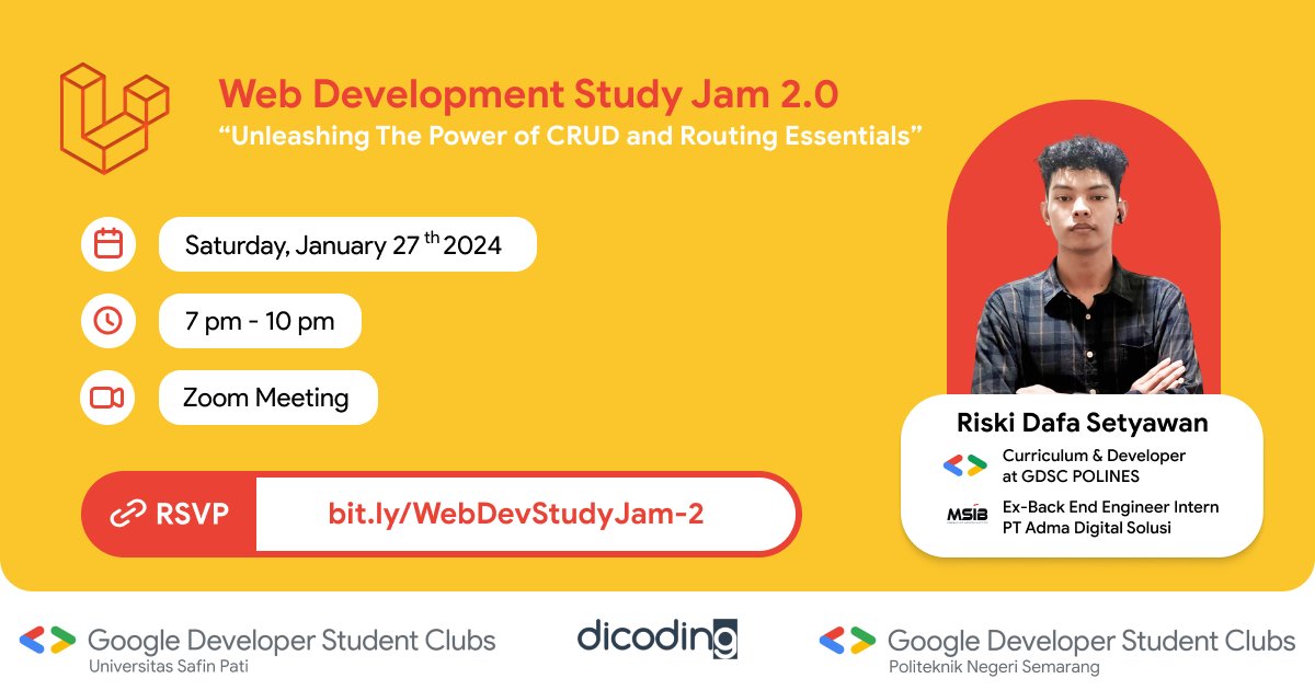 Web Development Study Jam 2.0: Unleashing The Power of CRUD and Routing Essentials - Dicoding ...