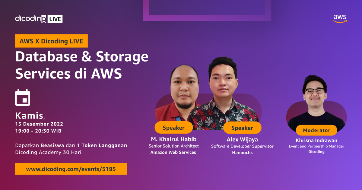 AWS X Dicoding LIVE : "Database & Storage Services di AWS" - Dicoding Indonesia