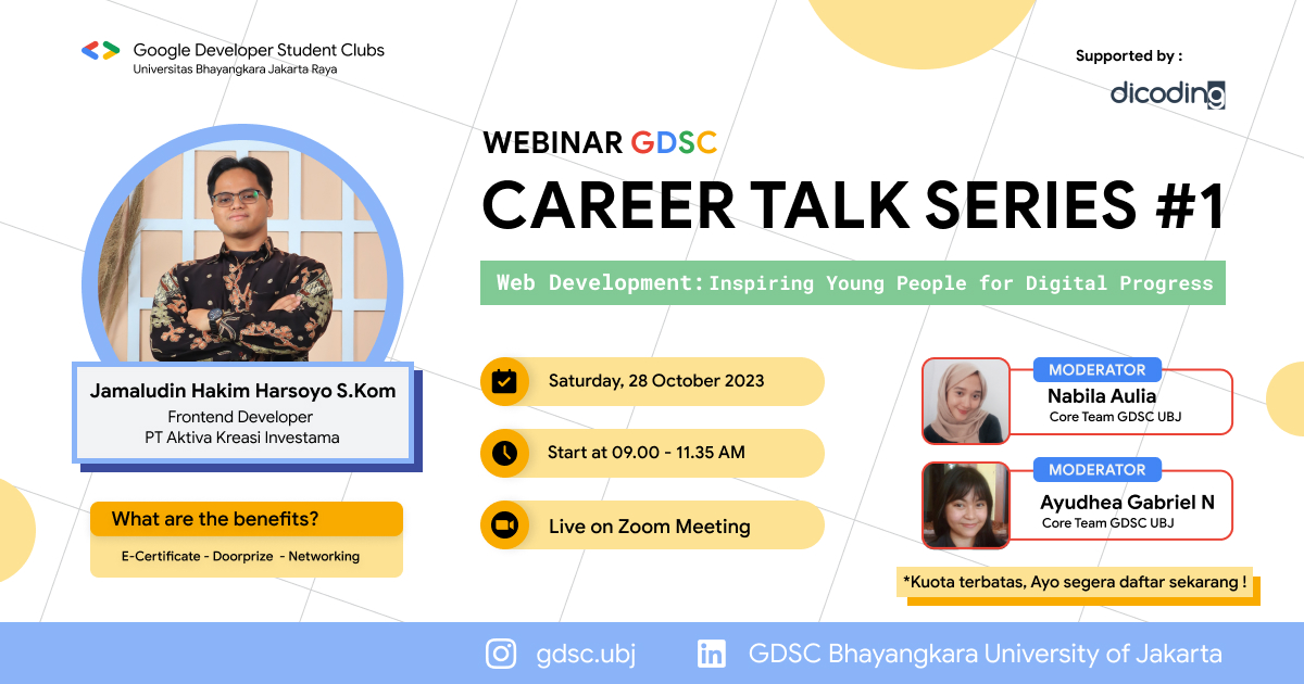 Career Talk Series #1: Web Development: Inspiring Young People for Digital Progress - Dicoding ...