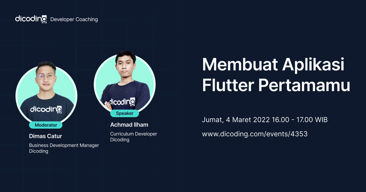 Dicoding Developer Coaching #42: Flutter | Membuat Aplikasi Flutter Pertamamu - Dicoding Indonesia