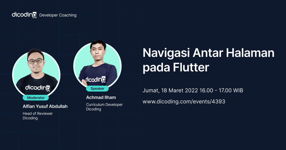 Dicoding Developer Coaching #44: Flutter | Navigasi Antar Halaman pada ...