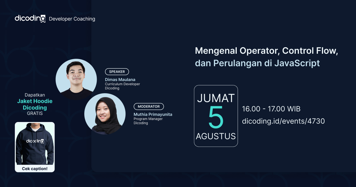 Dicoding Developer Coaching #60: Back-End | Mengenal Operator, Control Flow, dan Perulangan di ...