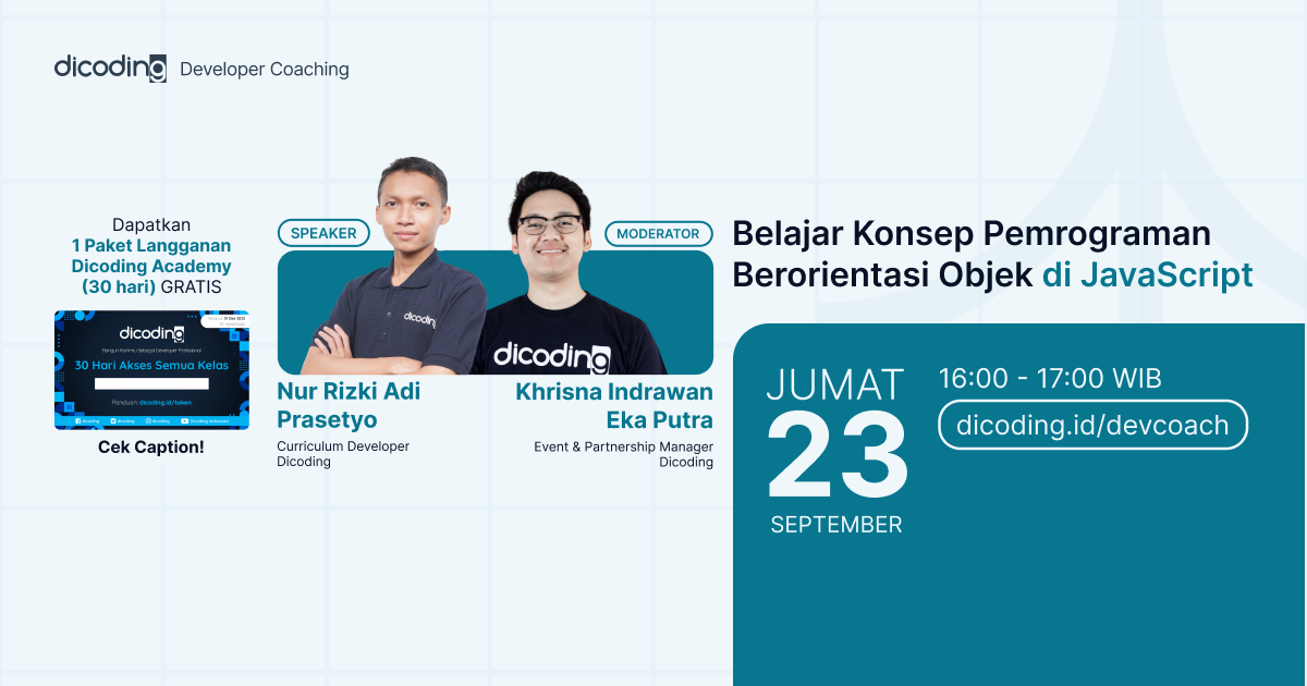 Dicoding Developer Coaching #66 : Back-End | Belajar Konsep Pemrograman ...