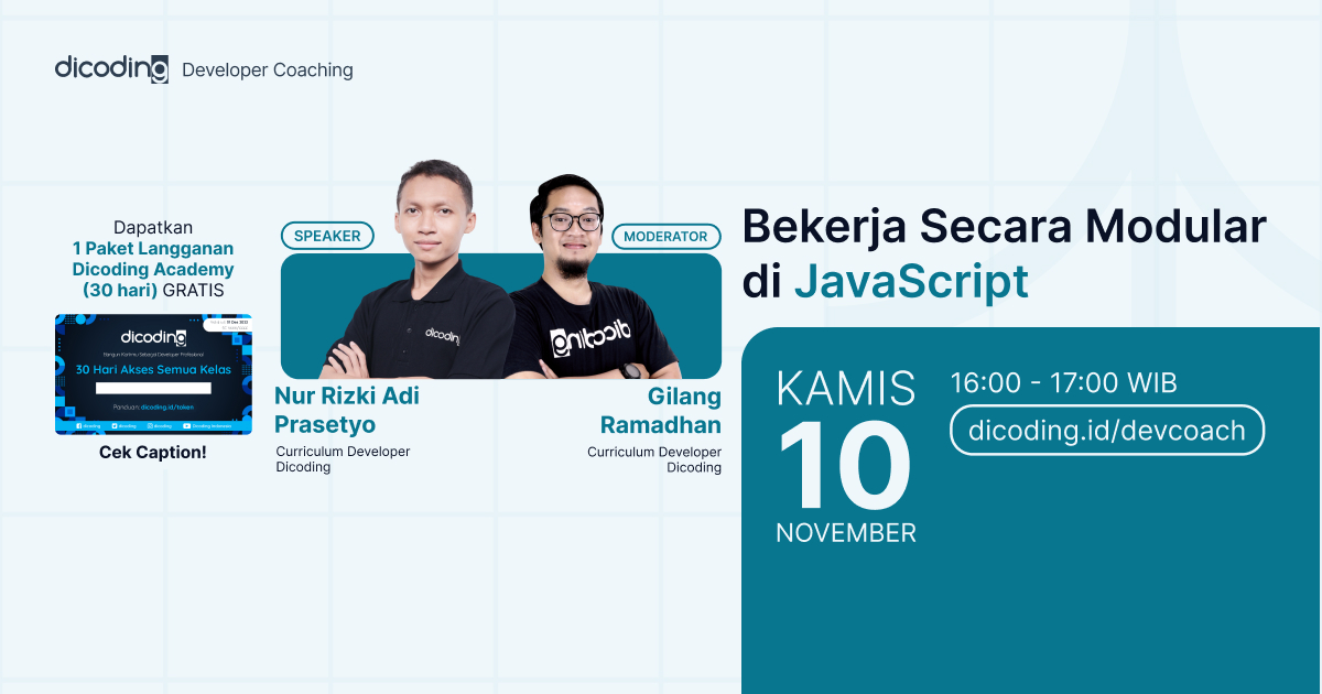 Dicoding Developer Coaching #72 : Back-End | Bekerja Secara Modular di ...