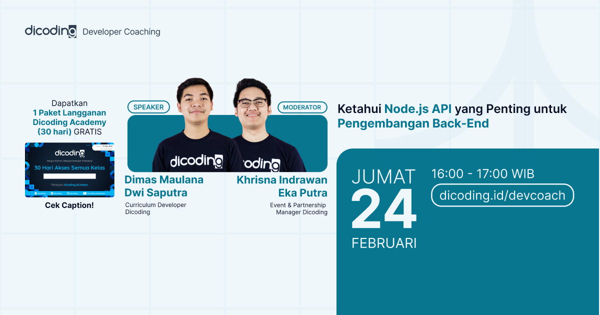 Dicoding Developer Coaching #83 : Back-End | Ketahui Node.js API yang ...