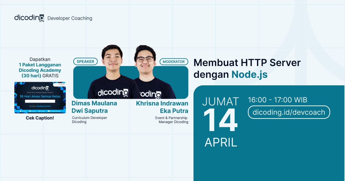 Dicoding Developer Coaching #86 : Back-End | Membuat HTTP Server dengan Node.js - Dicoding Indonesia