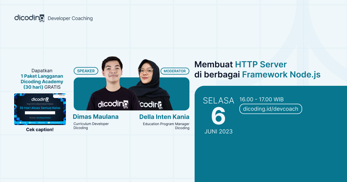 Dicoding Developer Coaching #91: Back-End | Membuat HTTP Server di berbagai Framework Node.js ...