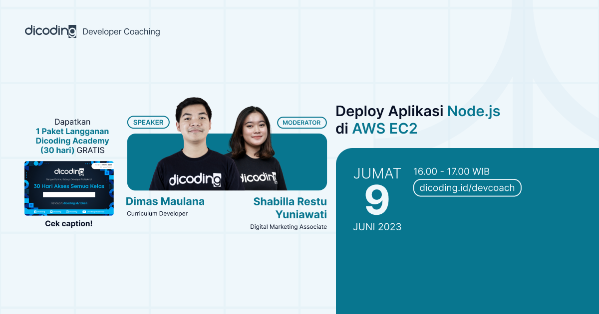 Dicoding Developer Coaching #92 : Back-End | Deploy Aplikasi Node.js di AWS EC2 - Dicoding Indonesia