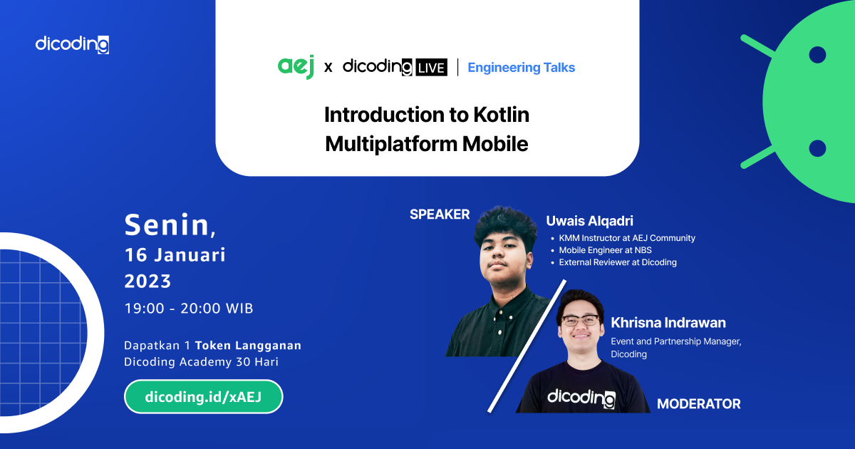 Dicoding LIVE x AEJ : Engineering Talks | Introduction to Kotlin ...