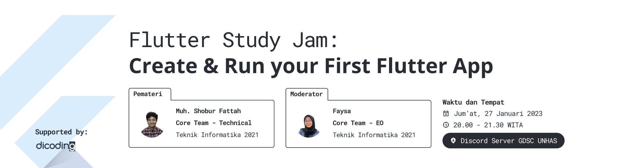 Flutter Study Jam: Create and Run Your First Flutter App - Dicoding Indonesia