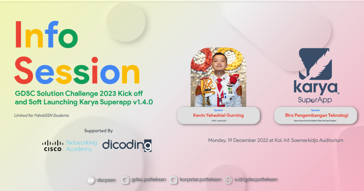 GDSC Solution Challenge 2023 Kick off and Soft Launching Karya Superapp v1.4.0 - Dicoding Indonesia
