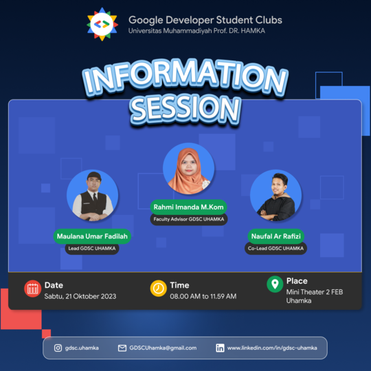 GDSC Uhamka Info Session: Meet the HAMKA MUDA, the Future Leaders of ...