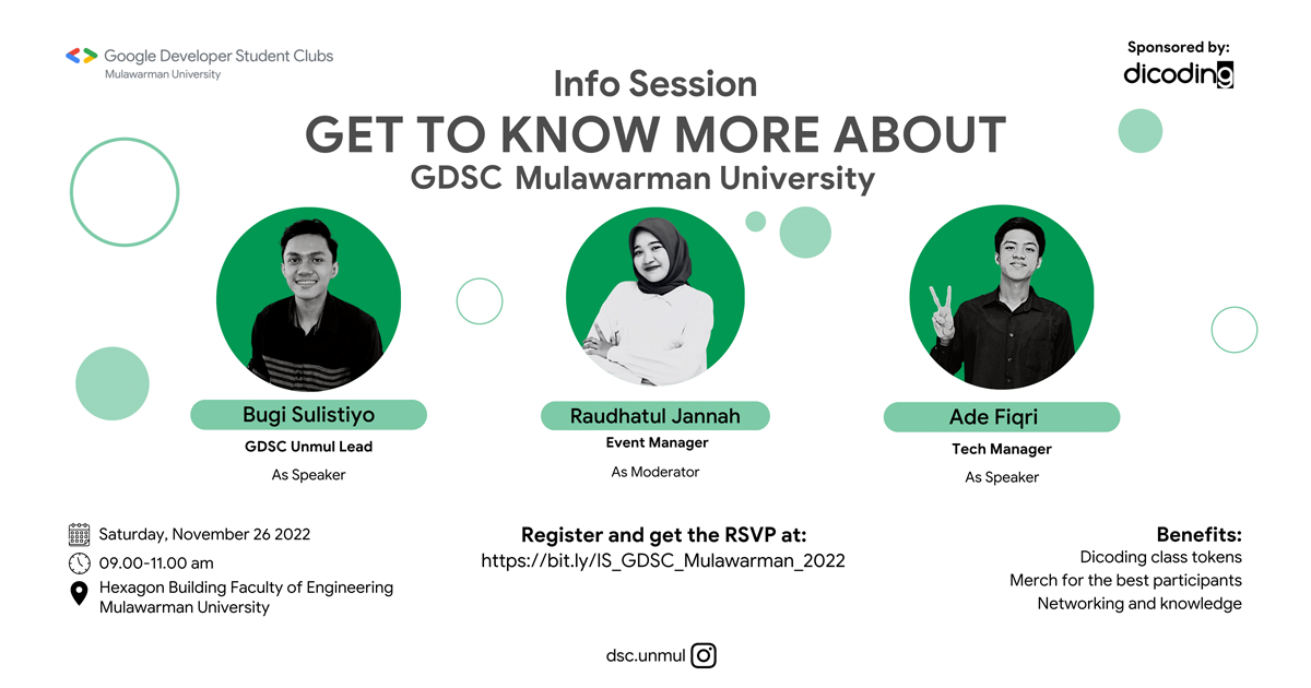 GDSC Unmul Info Session: Get to Know About GDSC Mulawarman - Dicoding Indonesia