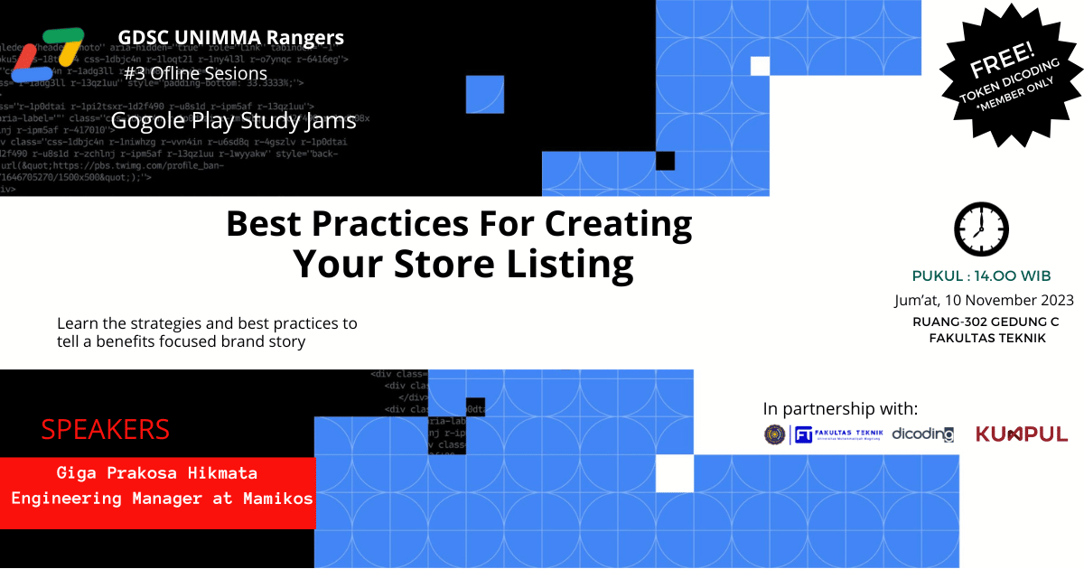 google play study jams - best practices for creating your store listing - Dicoding Indonesia