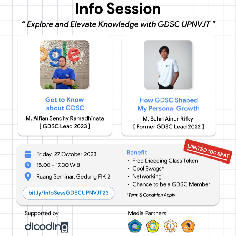 Info Session: Explore & Elevate Knowledge with GDSC UPNVJT - Dicoding Indonesia