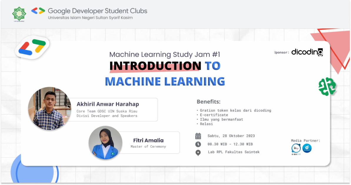 Machine Learning Study Jam #1 Introduction to Machine Learning ...