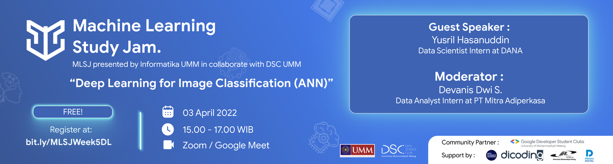 Machine Learning Study Jam ~ Deep Learning for image classification (ANN) - Dicoding Indonesia
