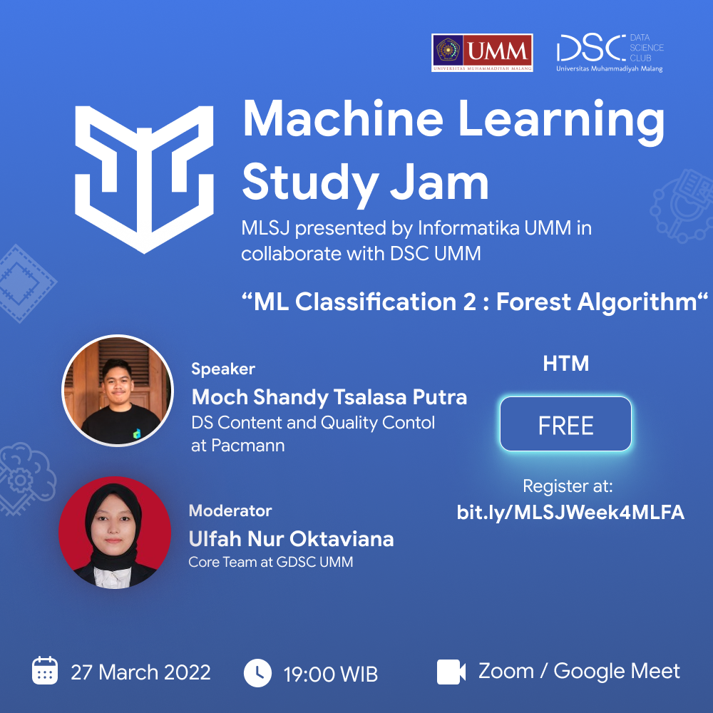 Machine Learning Study Jam ~ ML classification 2 Forest algorithm ...
