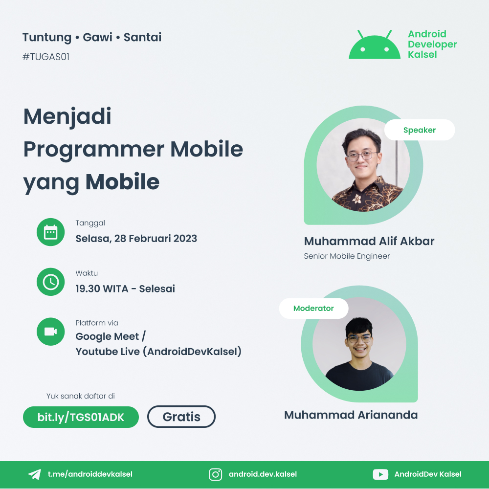 Menjadi Programmer Mobile Yang Mobile - TUGAS01 (Tuntung Gawi Santai), Komunitas Android ...