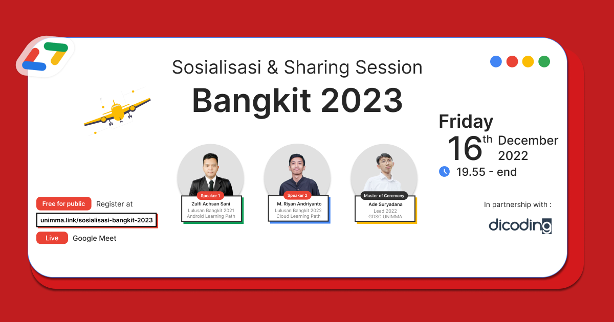 Sosialisasi & Sharing Session Bangkit 2023 GDSC Universitas Muhammadiyah Magelang - Dicoding ...