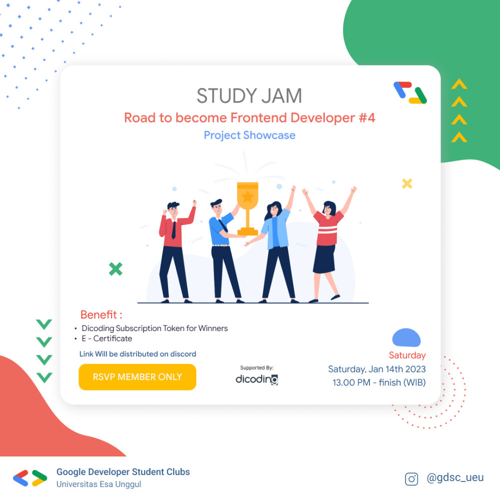 Study Jam - Road to Become Frontend Developer #4: Project Showcase - Dicoding Indonesia