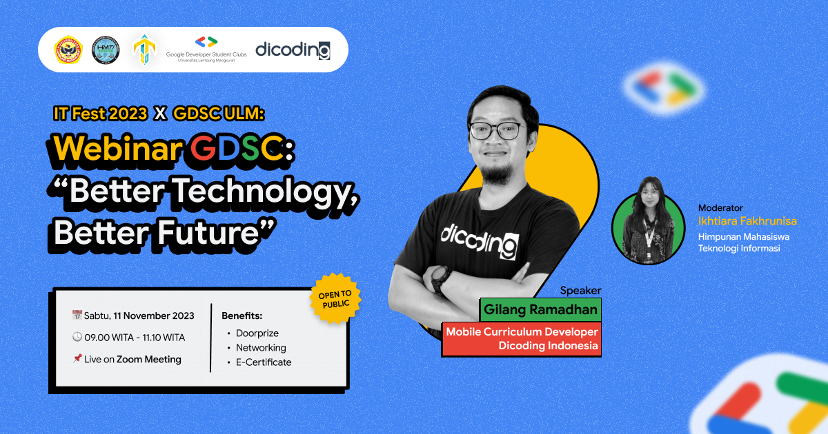 WEBINAR GDSC ULM X IT FEST 2023 - Dicoding Indonesia