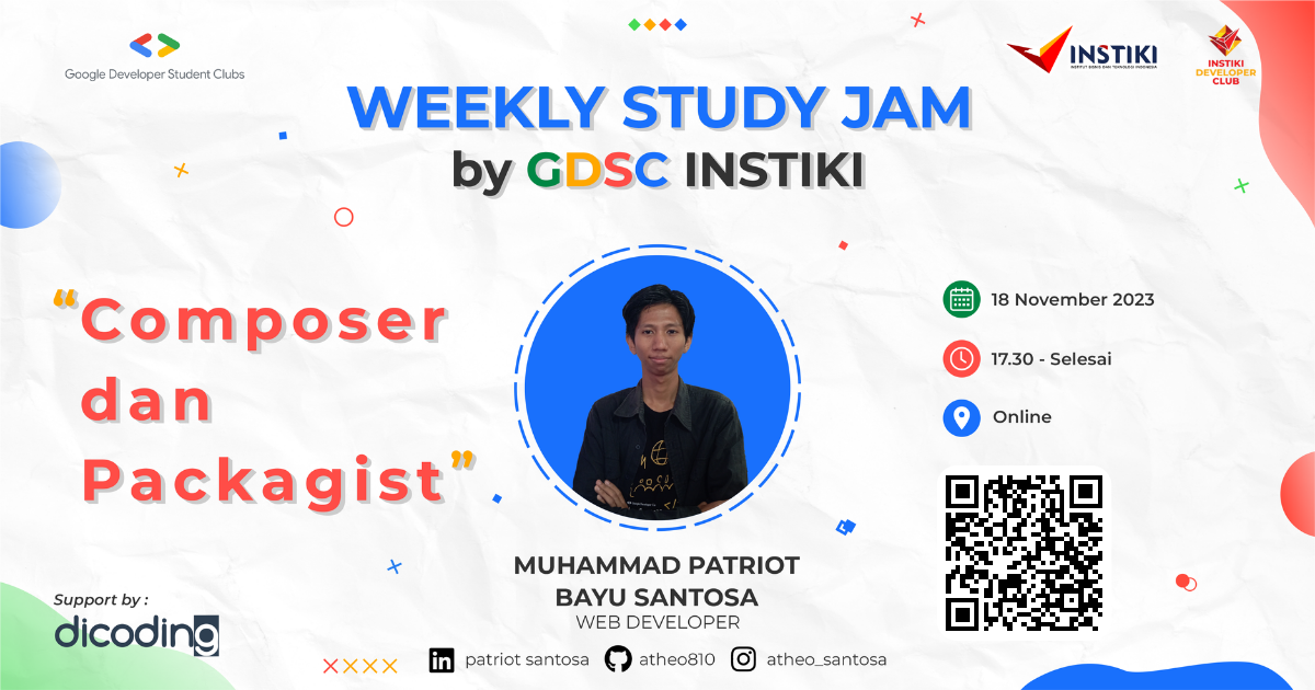 Weekly Study Jam by GDSC INSTIKI #2 "Composer + Packagist" - Dicoding Indonesia